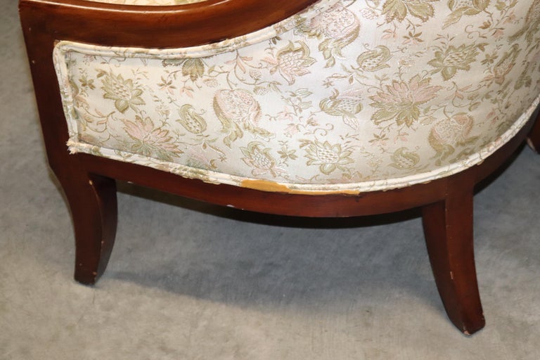 Fine Pair Solid Mahogany English Regency Tub Style Lounge Club Chairs ...