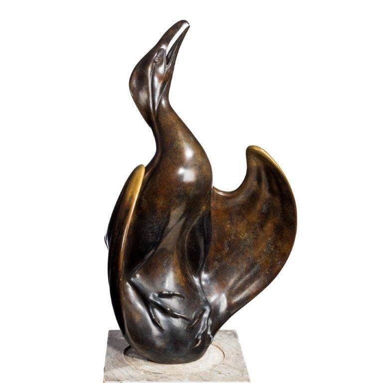 Fine Patinated Bronze Phoenix at 1stDibs