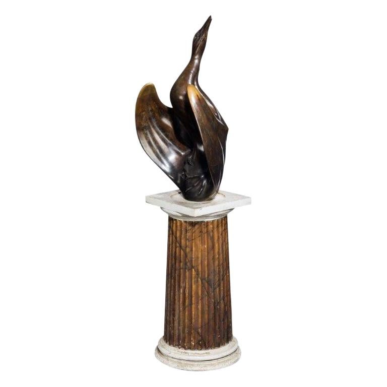 Fine Patinated Bronze Phoenix at 1stDibs