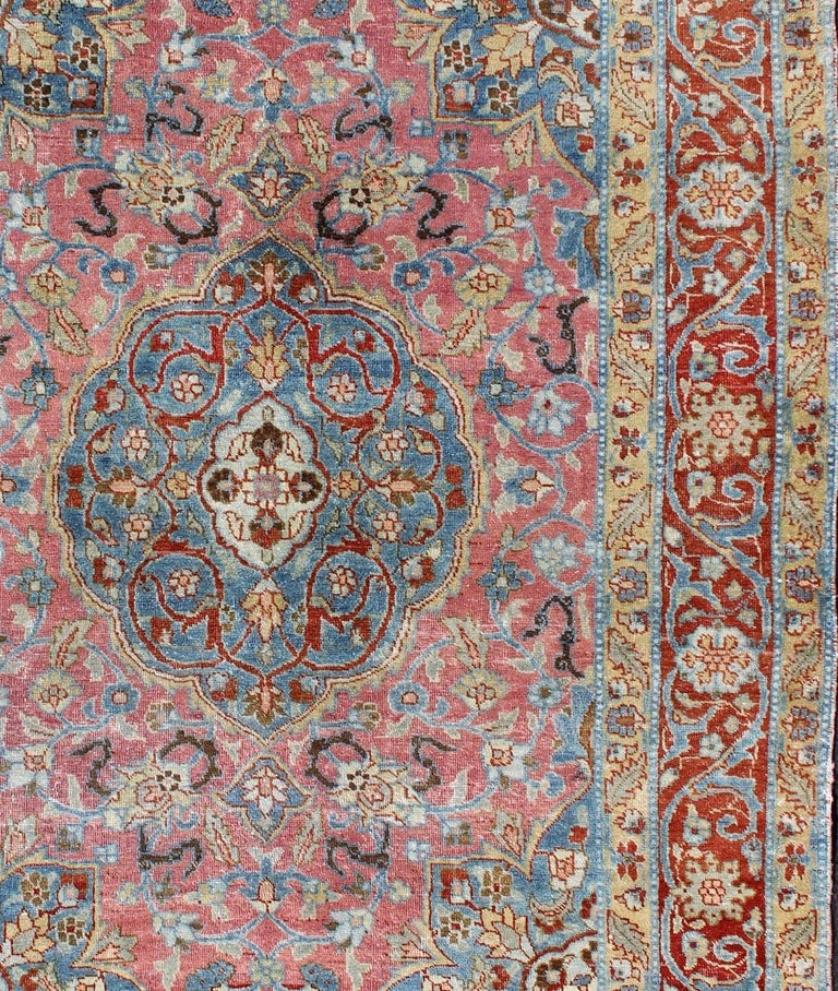 Fine Persian Tabriz Rug with Layered Medallion For Sale at 1stDibs