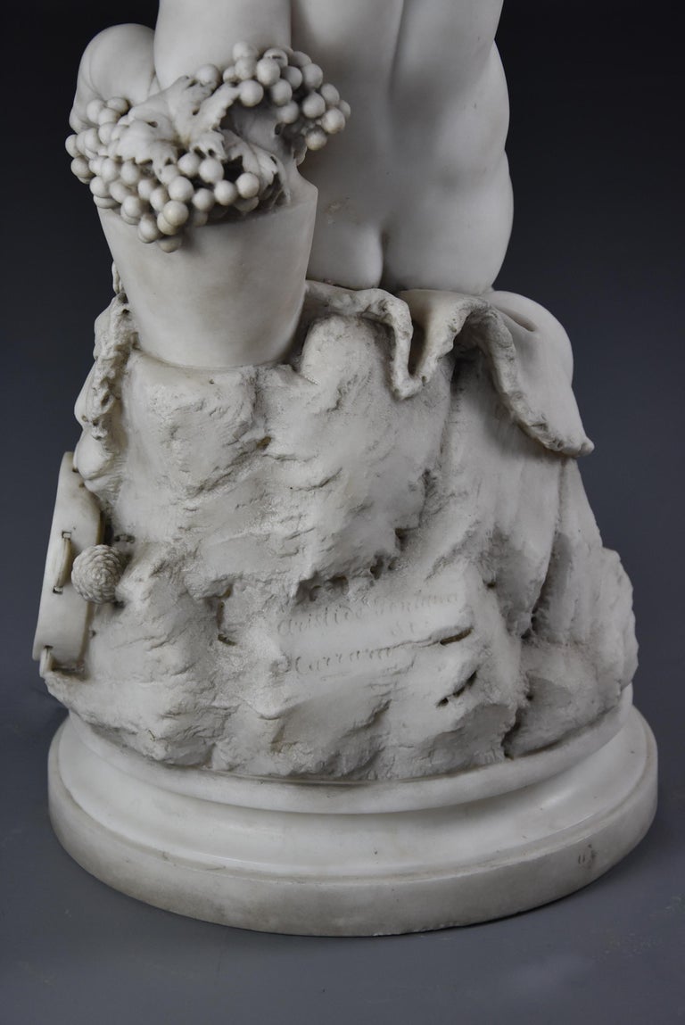 Fine Quality 19th Century Carrara Marble Sculpture of ‘Young Dionysus ...