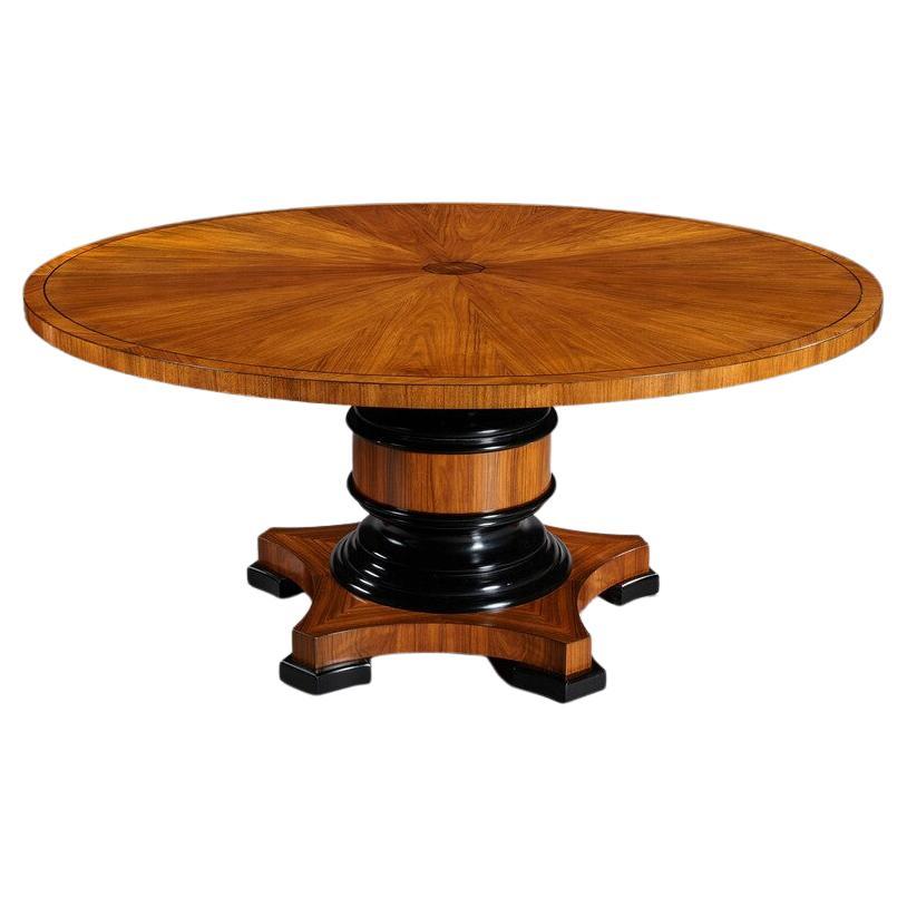 Fine Quality 5 1/2 Ft Circular Olive Wood and Ebony Dining Table at 1stDibs
