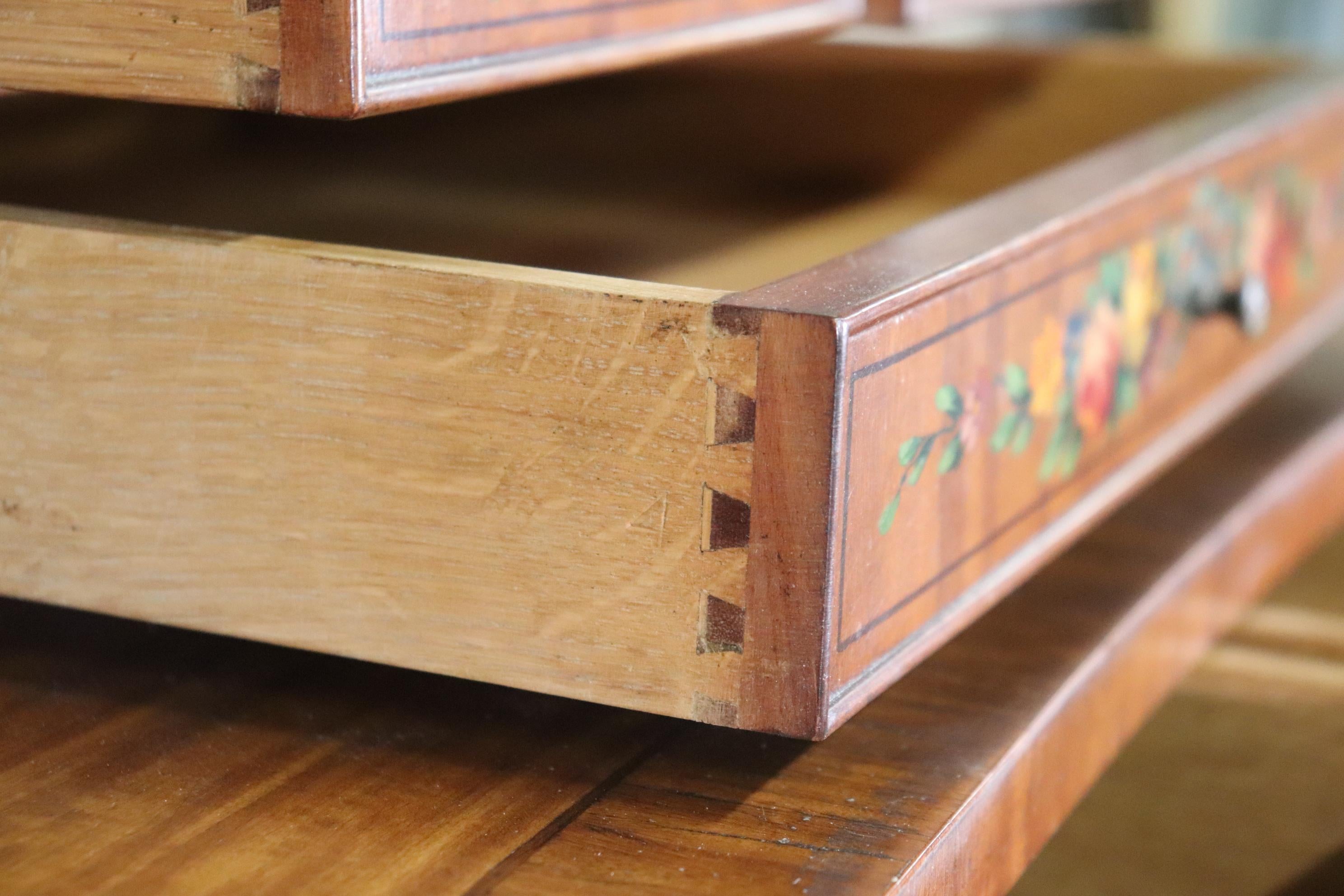 Fine Quality Adams Paint Decorated Satinwood Gentlemen's Dresser ...