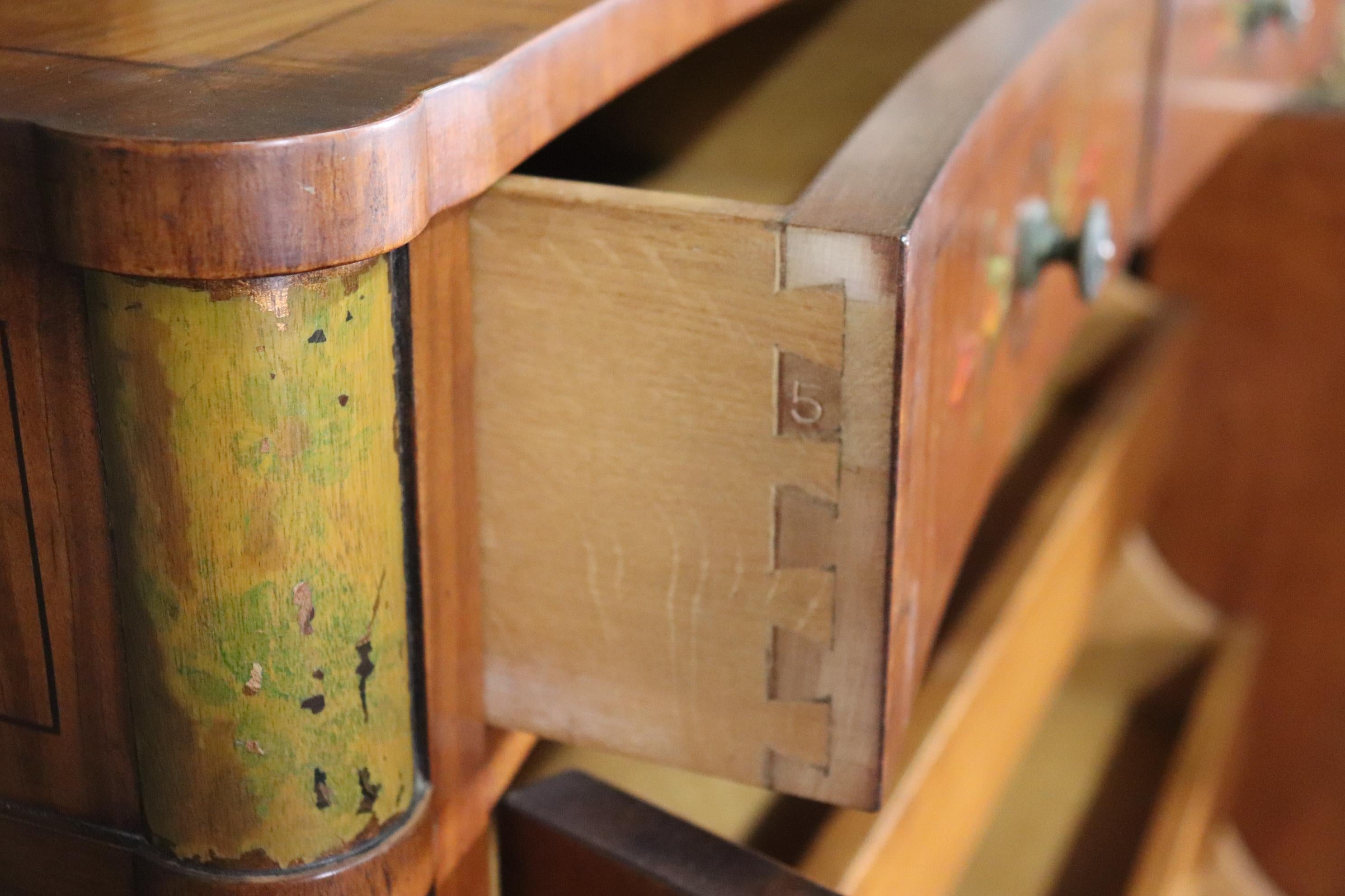 Fine Quality Adams Paint Decorated Satinwood Gentlemen's Dresser ...