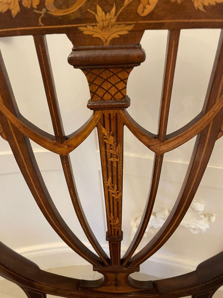 Fine Quality Antique Mahogany Inlaid Desk Chair For Sale at 1stDibs