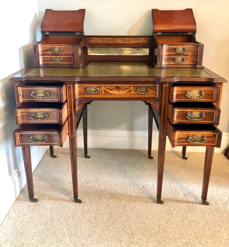 Antique Victorian Freestanding Rosewood Maple and Co. Inlaid Writing ...
