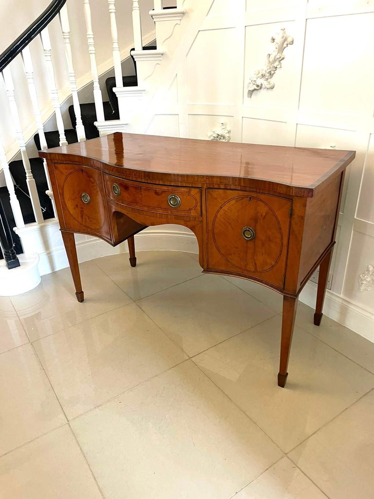 Fine Quality Antique Victorian Satinwood Serpentine Shaped Sideboard ...