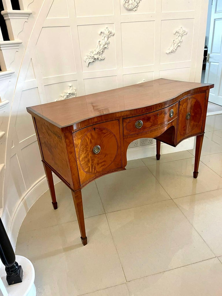 Fine Quality Antique Victorian Satinwood Serpentine Shaped Sideboard ...