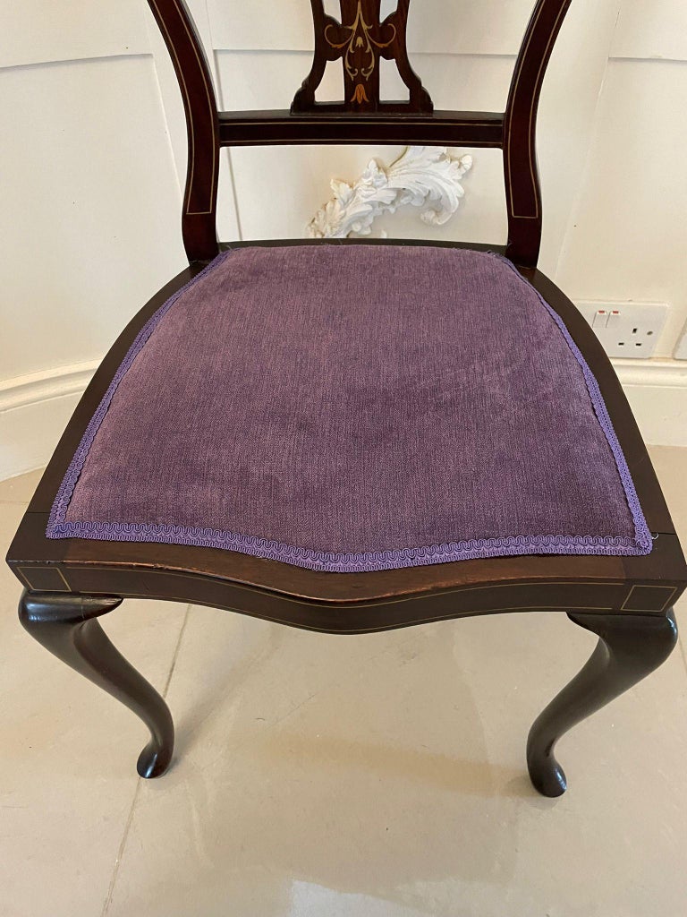 Fine Quality Antique Victorian Set of Four Marquetry Inlaid Chairs For ...