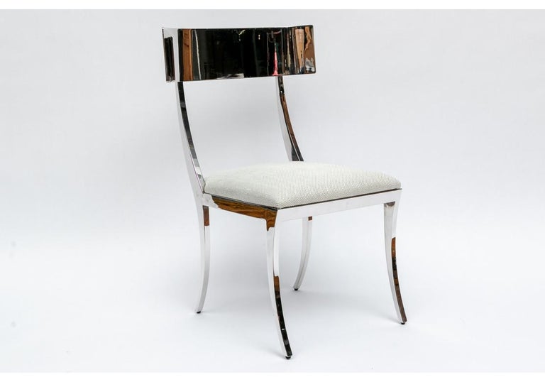 Fine Quality Chrome Klismos Style Chair For Sale at 1stDibs