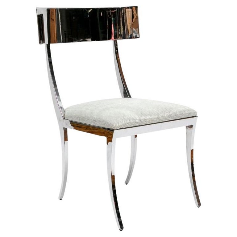 Fine Quality Chrome Klismos Style Chair For Sale at 1stDibs
