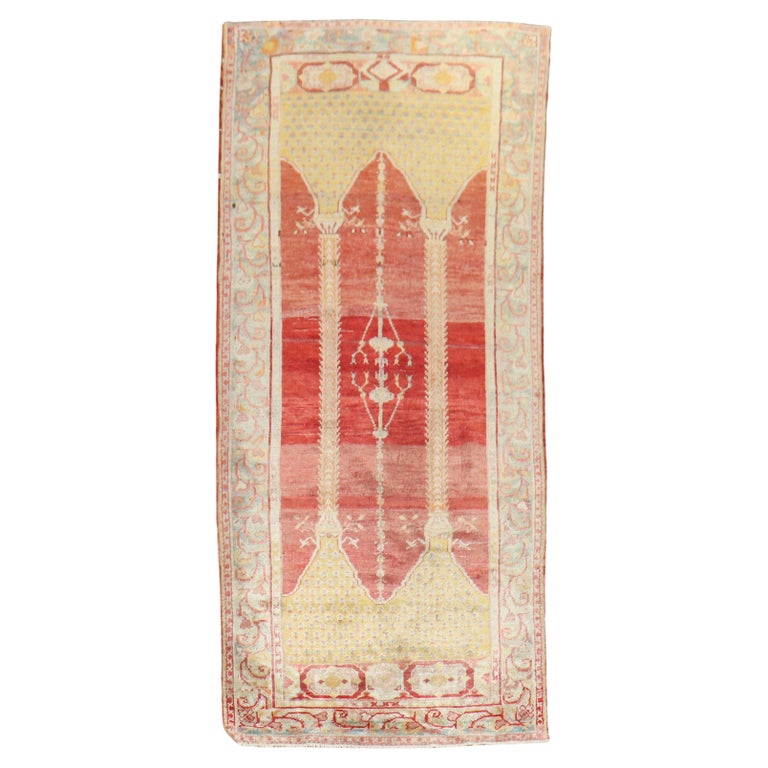 Fine Quality Double Scroll Turkish Prayer Rug For Sale at 1stDibs