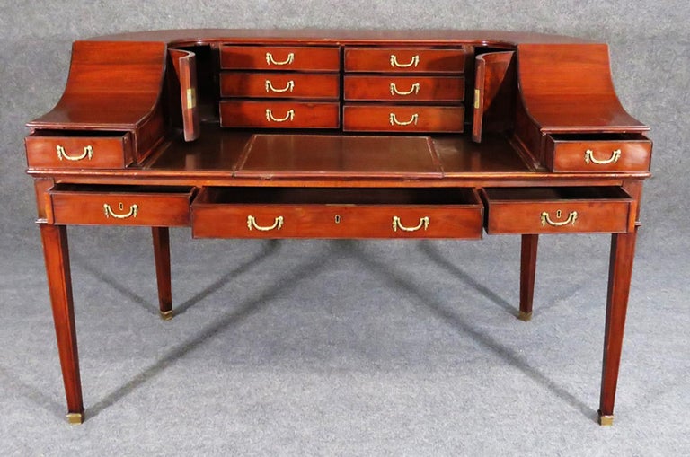 Fine Quality English Carlton House Desk in Mahogany Book Holder and ...