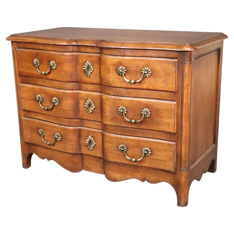 Fine Quality French Louis XV Provincial Walnut Commode Dresser at 1stDibs
