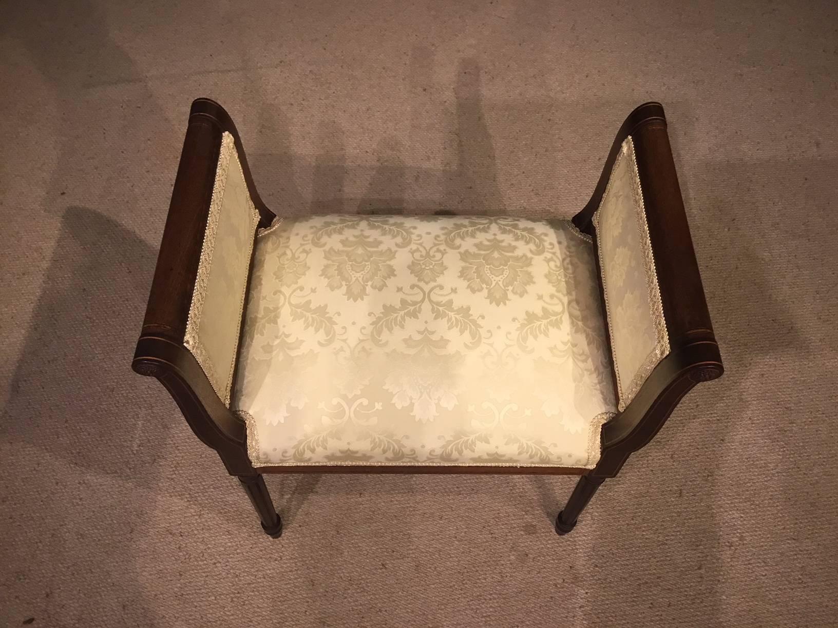 Fine Quality Mahogany Inlaid Edwardian Period Stool For Sale at 1stDibs