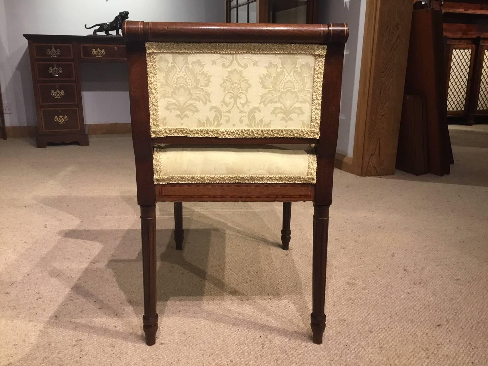 Fine Quality Mahogany Inlaid Edwardian Period Stool For Sale at 1stDibs