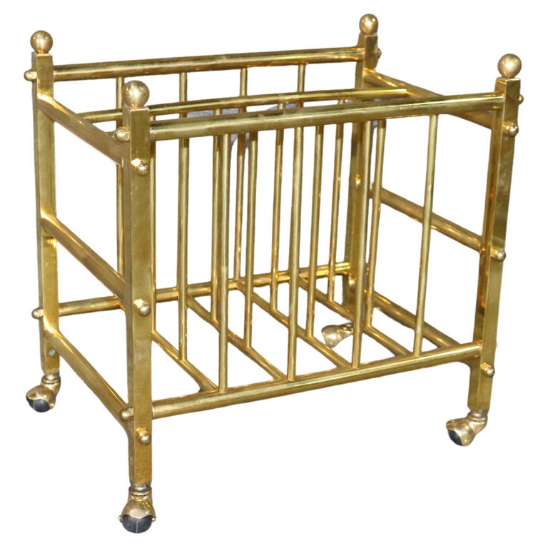 Fine Quality Maison Jansen Style Brass Magazine Rack Directoire Style ...