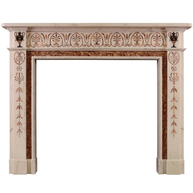 Fine Quality Marble Fireplace in the Manner of Pietro Bossi For Sale at ...