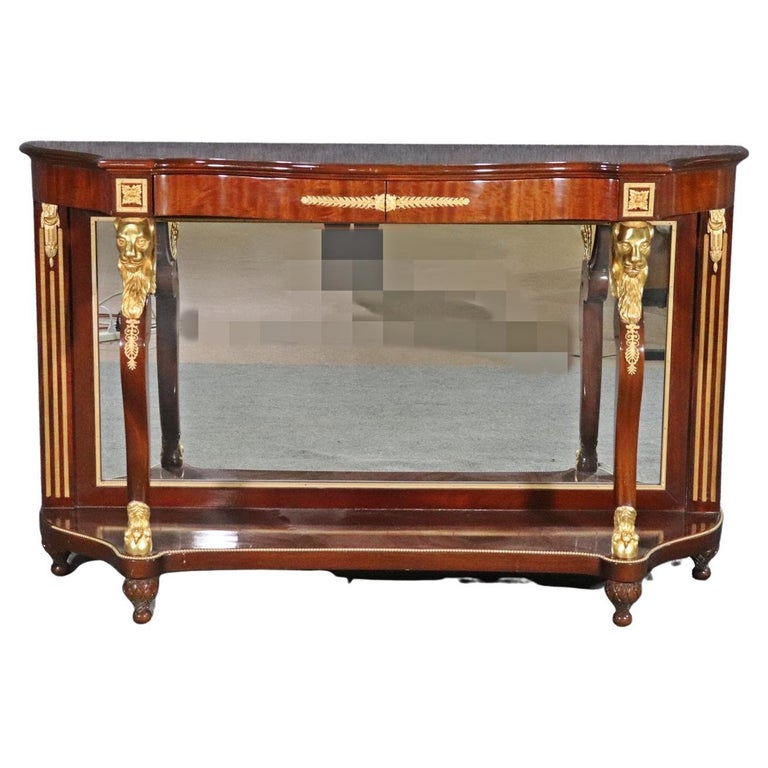 Fine Quality Mirrored Bronze Lion Ormolu Russian Style Console Table ...