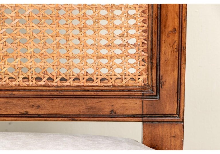 Fine Quality Pair of French Provincial Style Cane Back Benches at 1stDibs