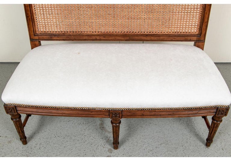Fine Quality Pair of French Provincial Style Cane Back Benches at 1stDibs
