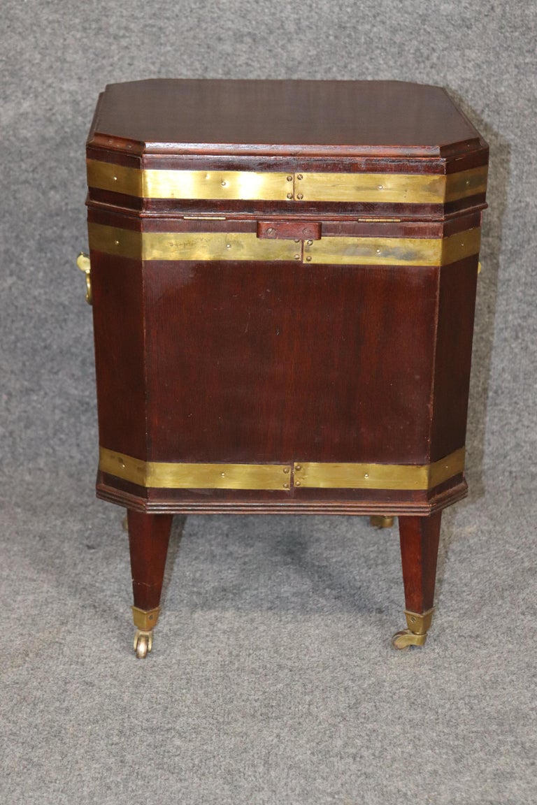 Fine Quality Solid Mahogany Brass Bound Campaign Style Wine Cellarette ...