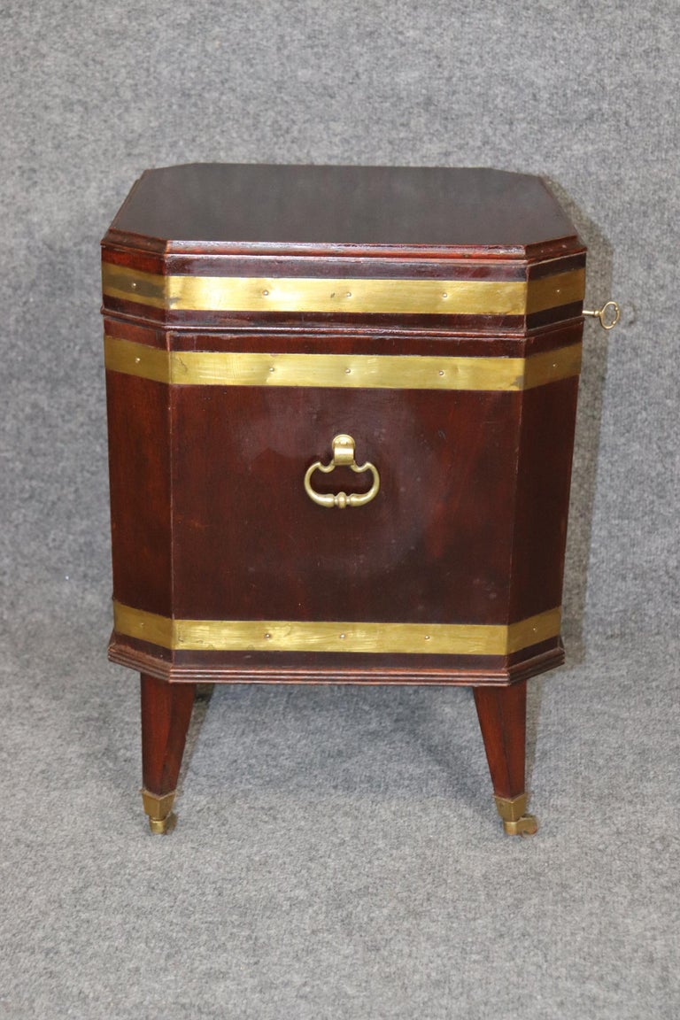 Fine Quality Solid Mahogany Brass Bound Campaign Style Wine Cellarette ...