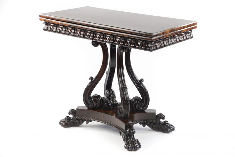 Fine Quality William IV Rosewood Card Table, Attributed to Gillows at ...