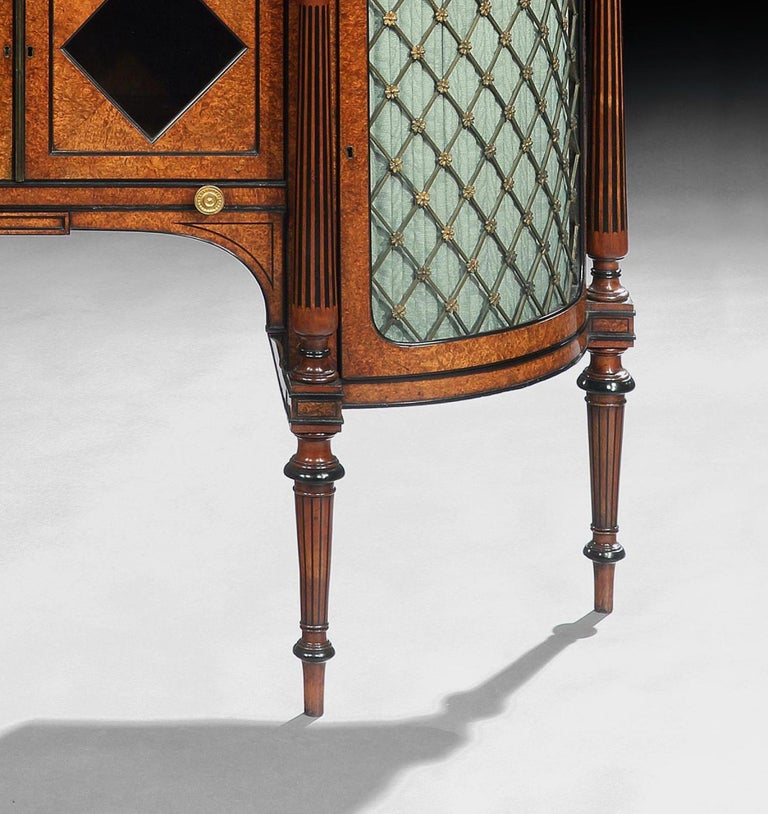 Fine Regency Amboyna And Ebony Inlaid Gilt Bronze Mounted Shaped ...