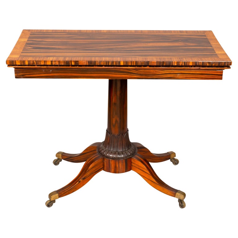 Fine Regency Calamander and Rosewood Games Table For Sale at 1stDibs