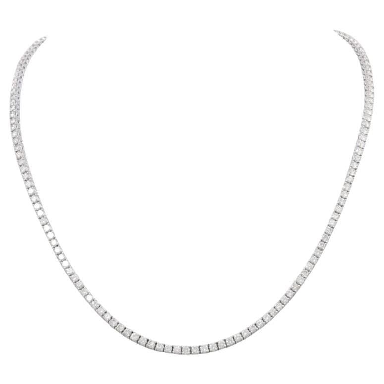 Diamond Platinum Riviere Necklace with Baguette Cut Diamond Clasp at ...