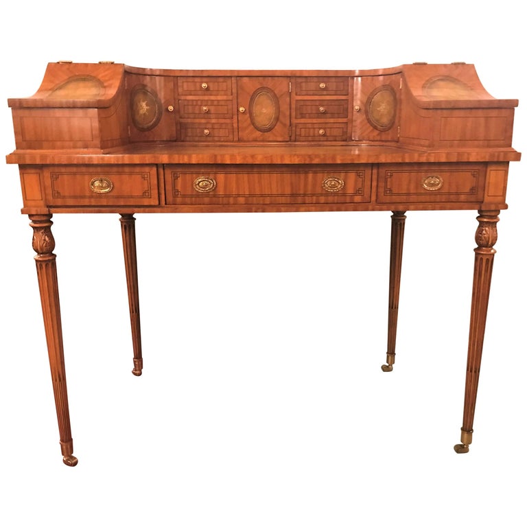 Fine Satinwood Adams Style Carlton House Desk by Maitland-Smith at 1stDibs