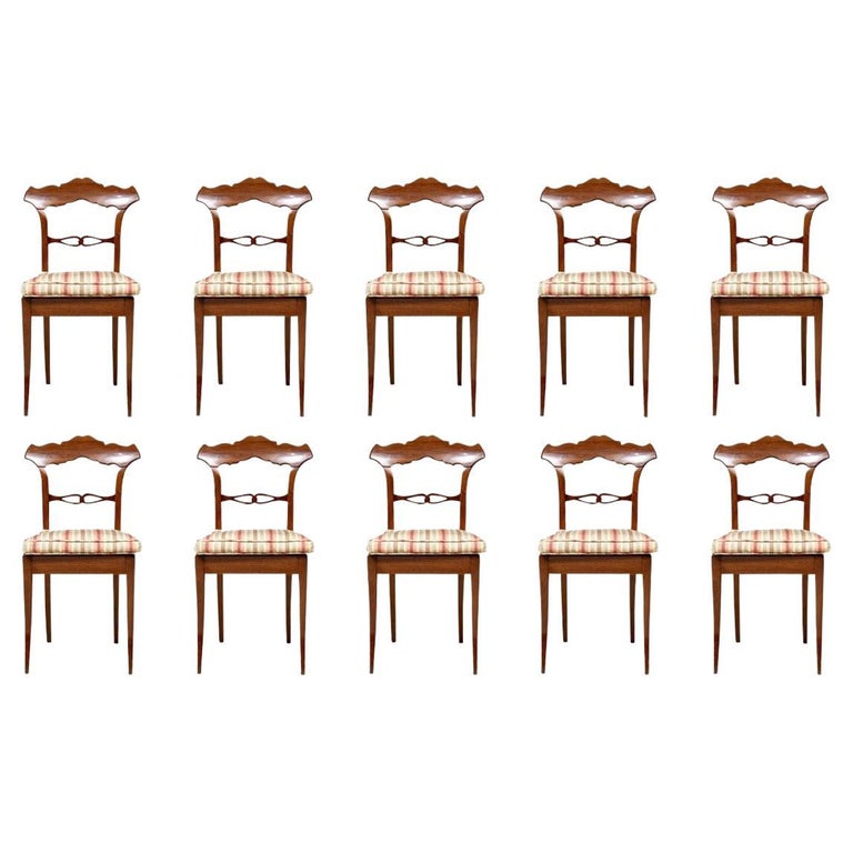 Fine Set of 10 Antique French Dining Side Chairs For Sale at 1stDibs