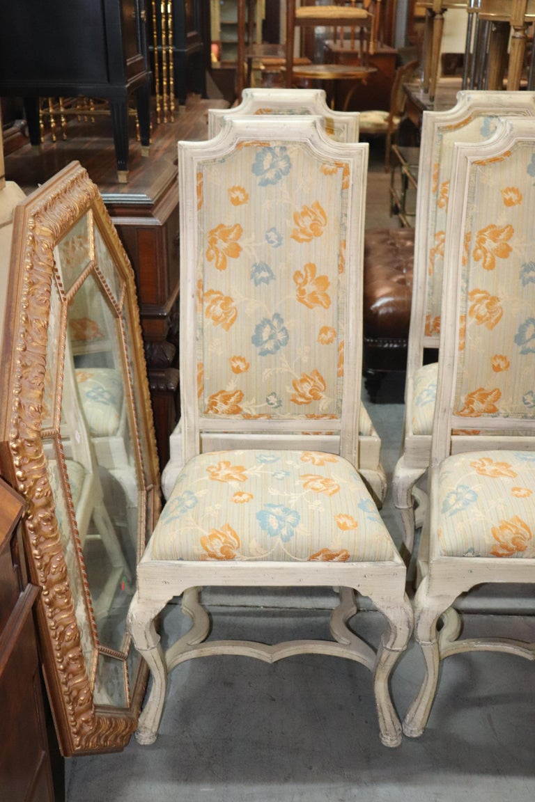 Fine Set of 6 Gustavian Paint Decorated Tall Back Dining Chairs, circa ...