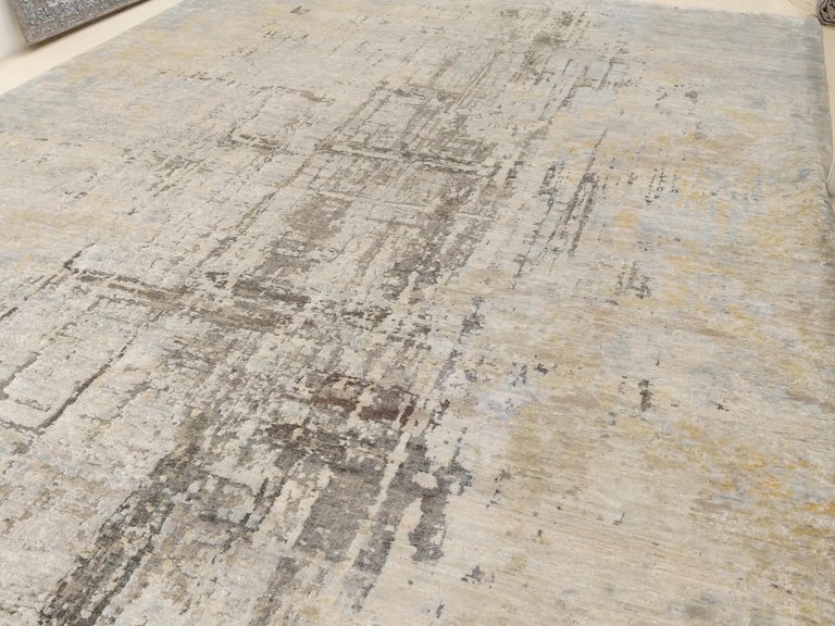 Fine Silk and Wool Modern Abstract Design Contemporary Rug For Sale at ...