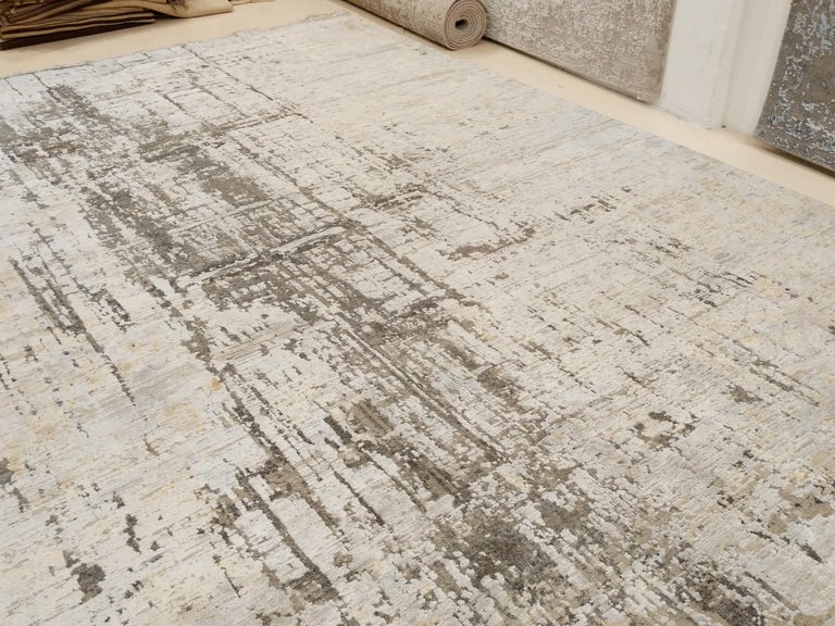 Fine Silk and Wool Modern Abstract Design Contemporary Rug For Sale at ...