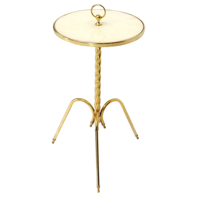 Fine Solid Brass Profile with Onyx Top Side End Serving Accent Table ...