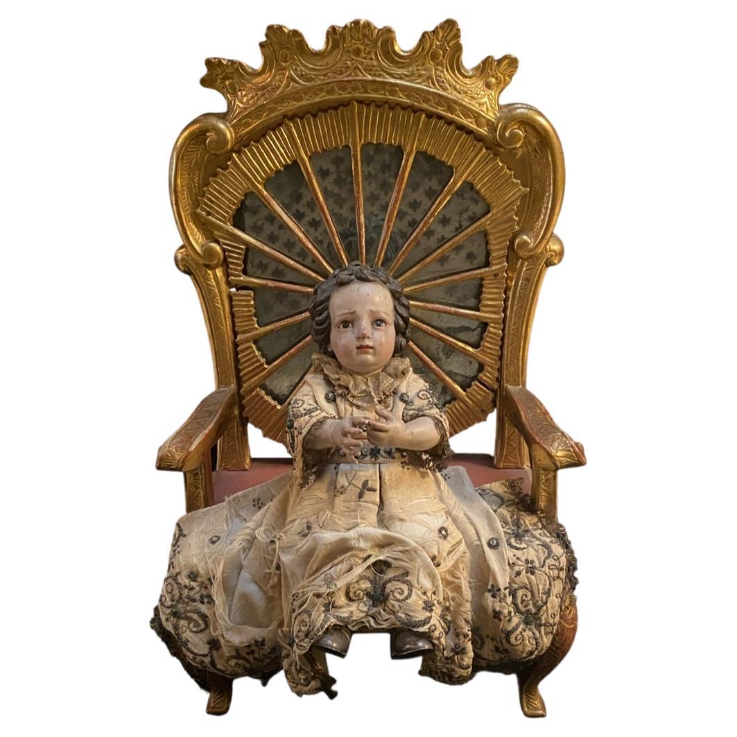 Large Spanish Colonial Carved and Painted St Francis Statue, 18th ...