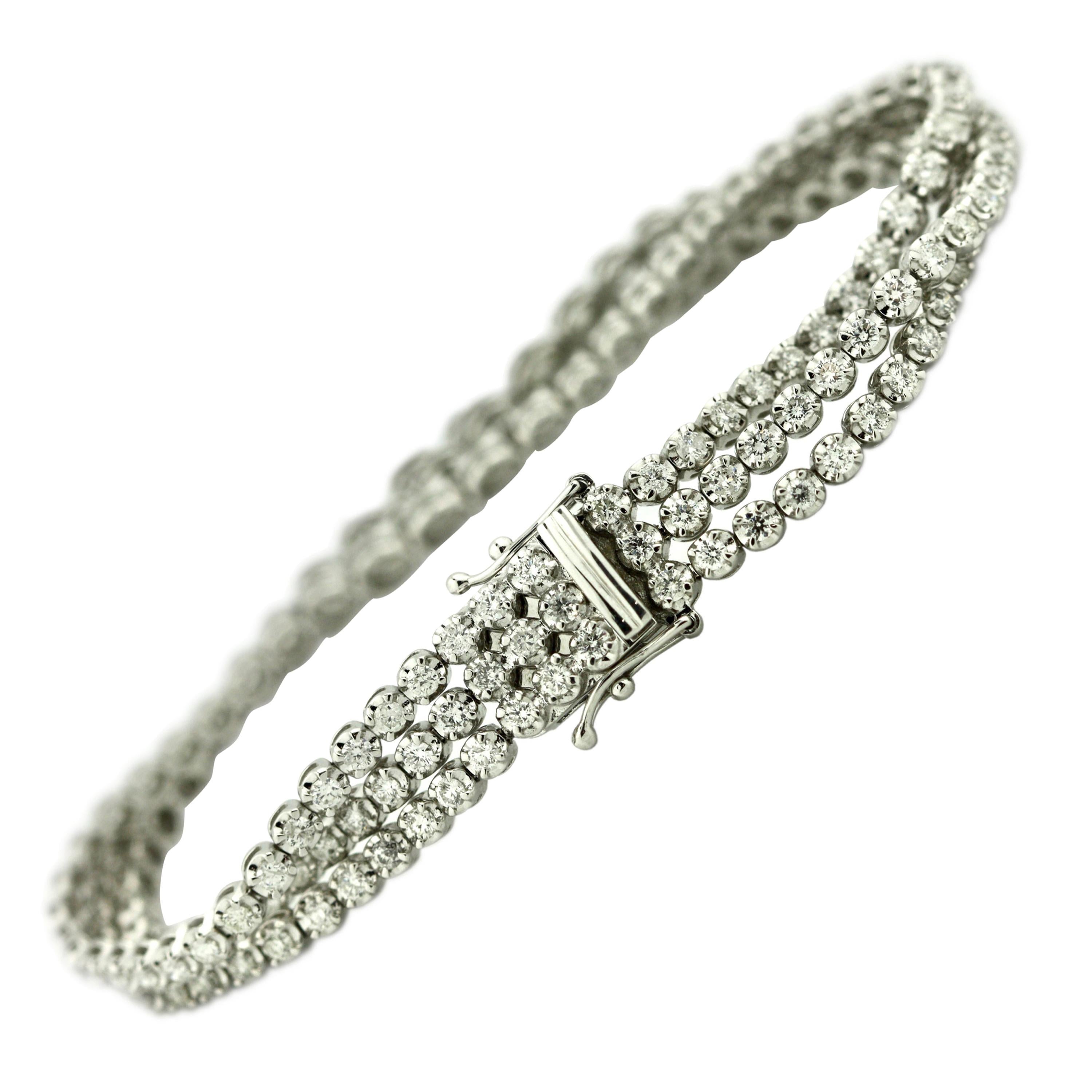 Antique Gold, Diamond and Pearl Three-Row Bracelet at 1stDibs