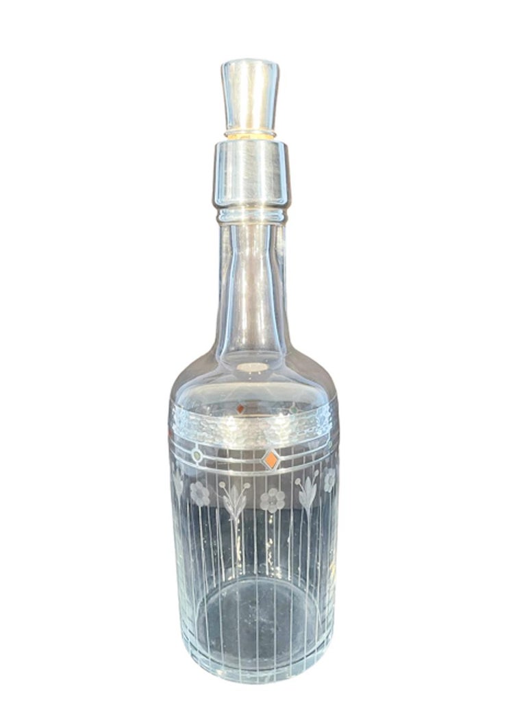 Fine Trio of American Silver Overlay and Etched Art Deco Back Bar ...