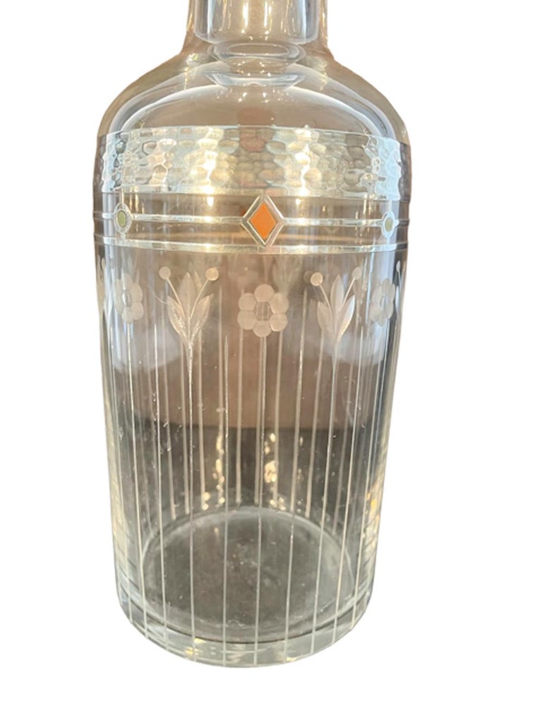 Fine Trio of American Silver Overlay and Etched Art Deco Back Bar ...