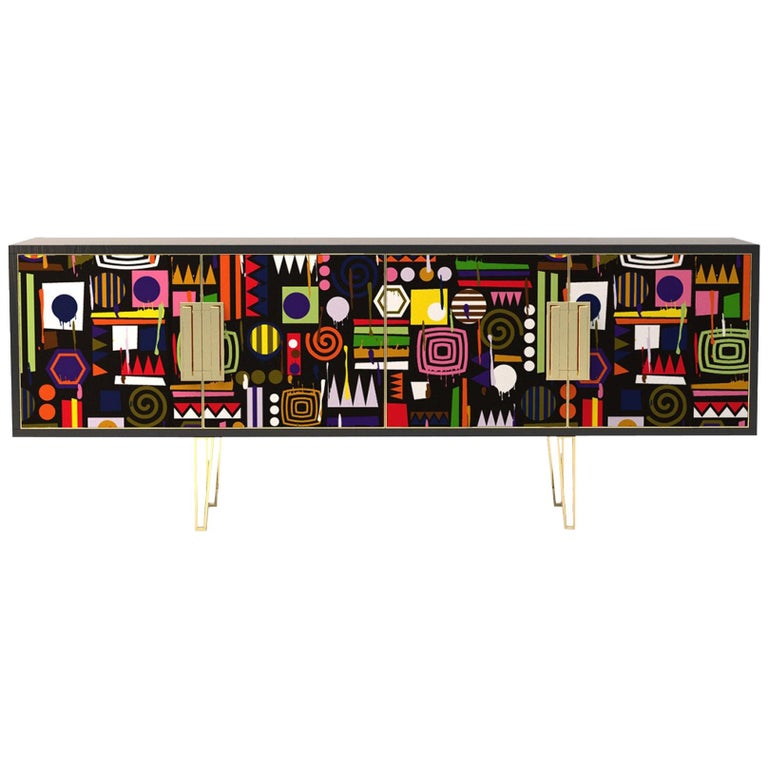 Fine Upholstered Contemporary Side Cabinet Made in England For Sale at ...