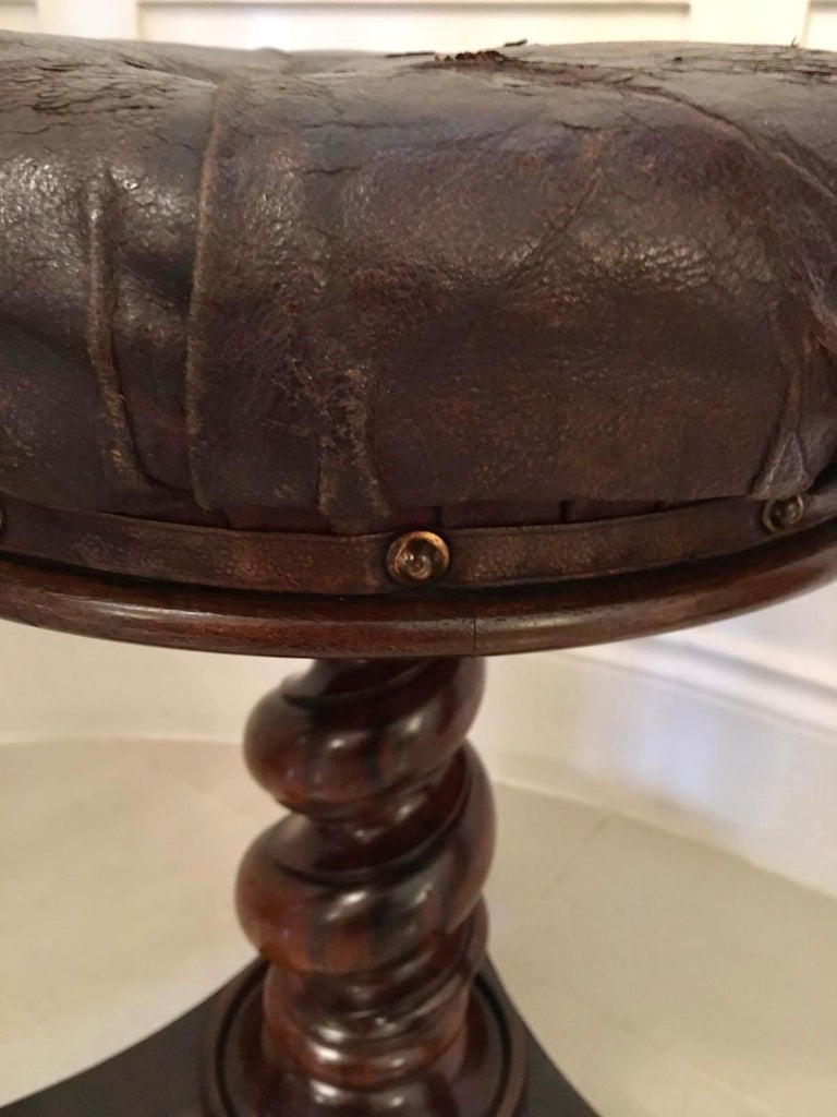 Fine Victorian Antique Carved Walnut Revolving Piano Stool at 1stDibs