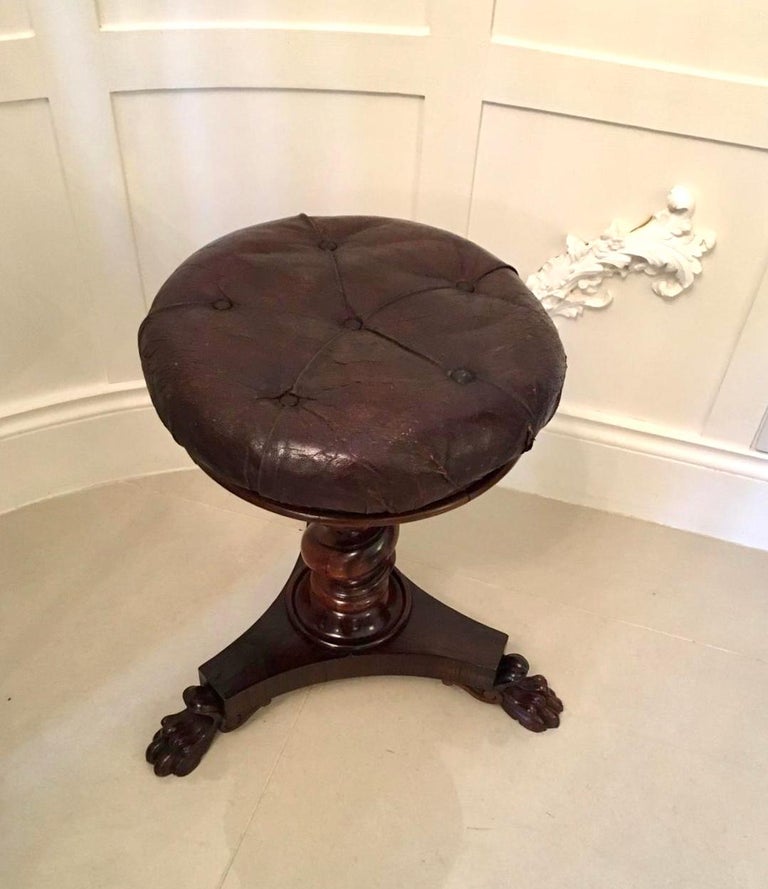 Fine Victorian Antique Carved Walnut Revolving Piano Stool at 1stDibs