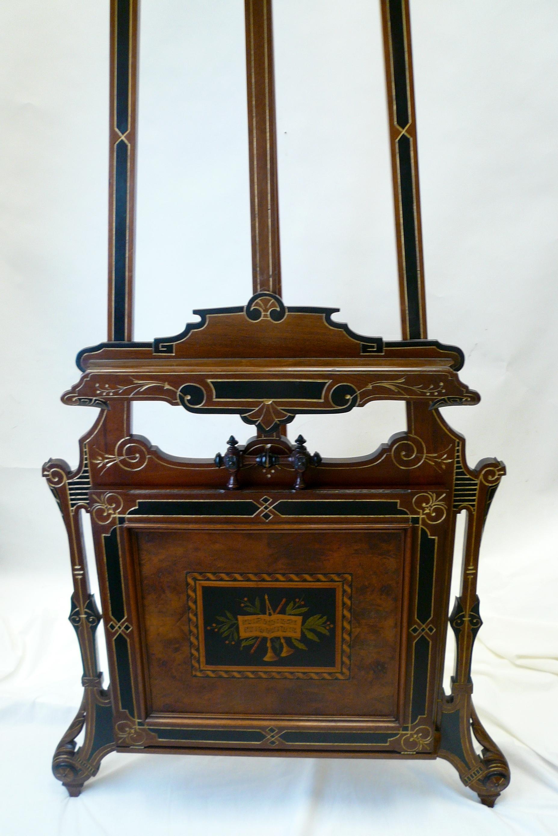 Fine Victorian Carved Walnut Adjustable Easel at 1stDibs