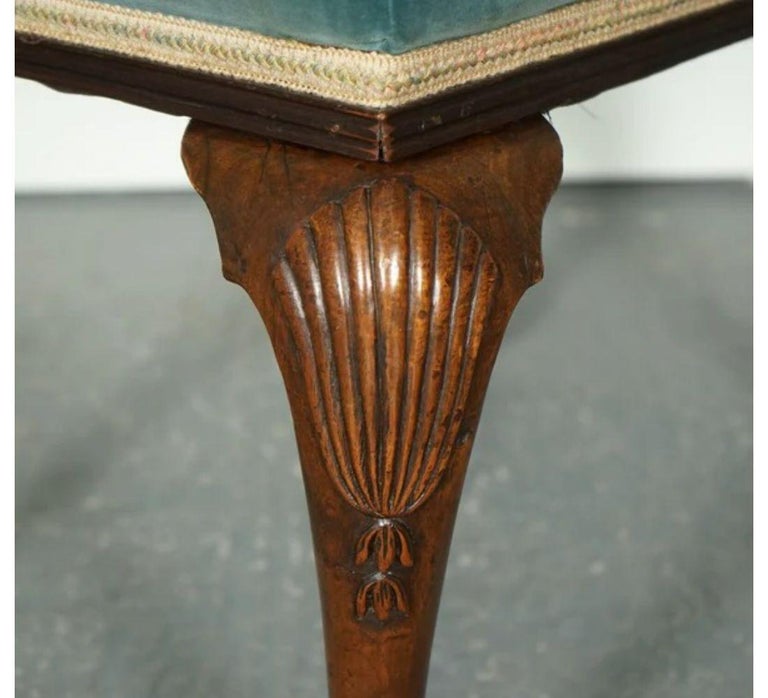 Fine Victorian Flower Upholstery Claw and Ball Carved Foot Stool For ...