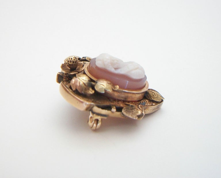 Fine Victorian Sardonyx Cameo Set in 10k Yellow Gold Frame, U.K, circa ...