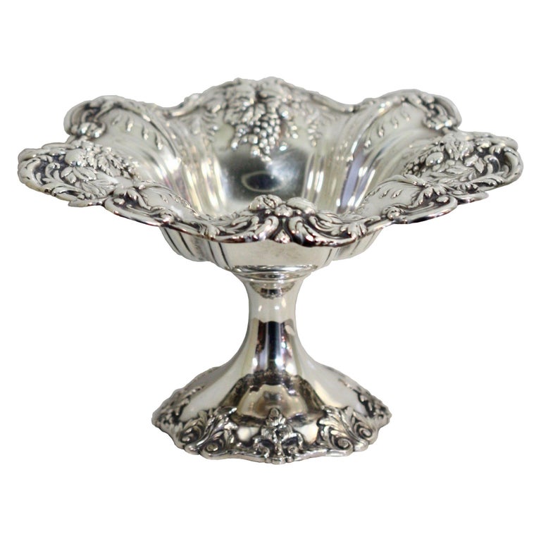 Fine Victorian Style Sterling Silver Compote For Sale at 1stDibs