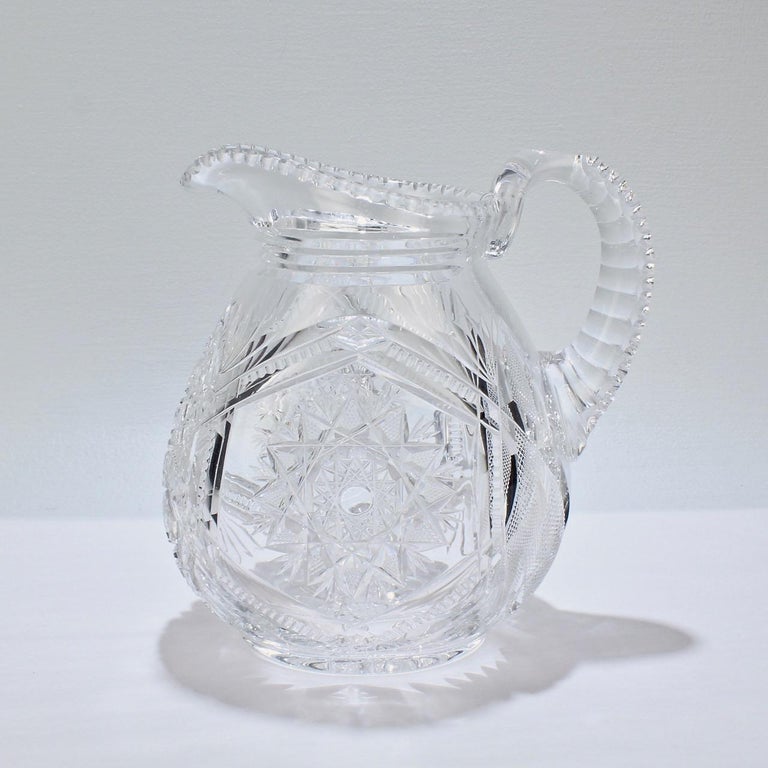 Fine Vintage Cut Glass Pitcher with a Narrow Body For Sale at 1stDibs ...