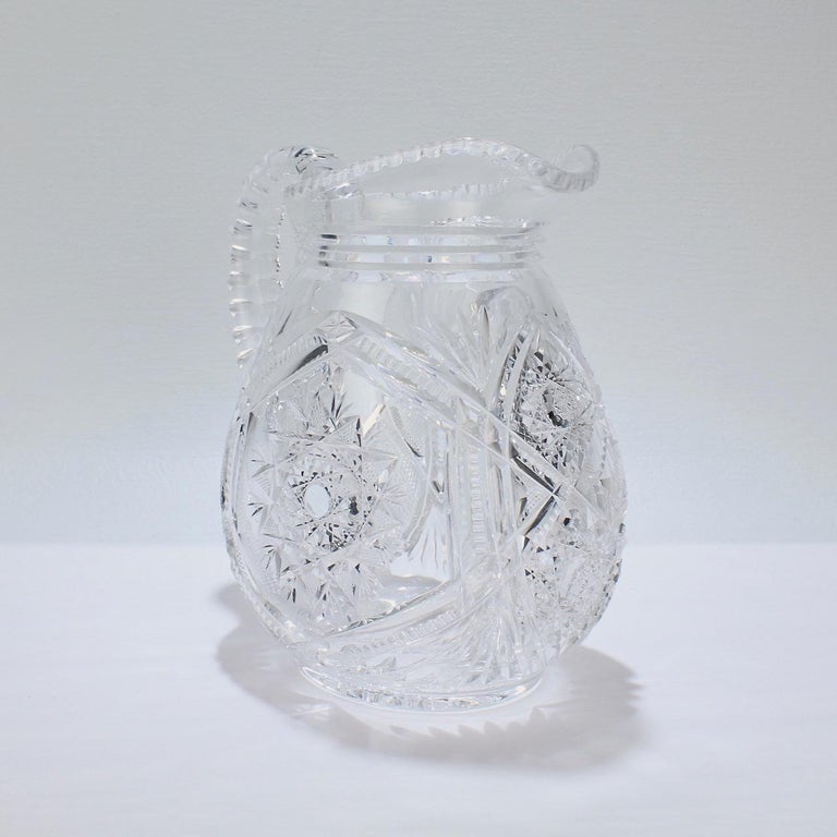 Fine Vintage Cut Glass Pitcher with a Narrow Body For Sale at 1stDibs ...